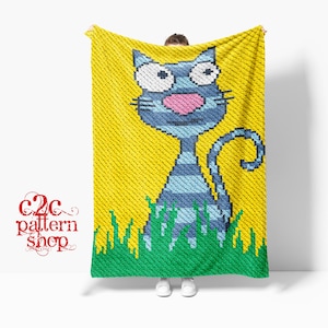 C2C Cat Crochet Pattern / Cat Afghan / C2C Cat Graph - Etsy