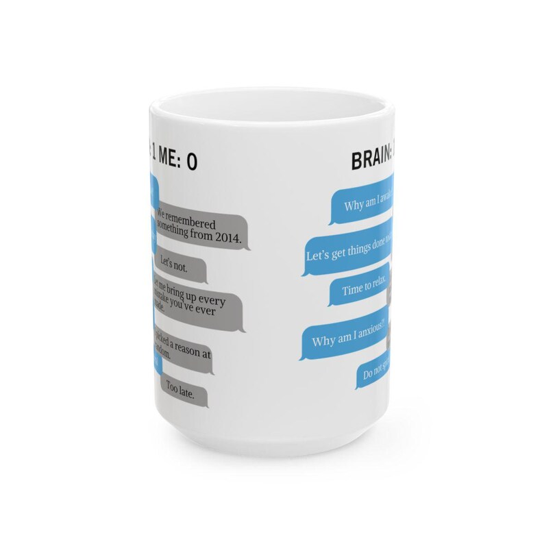 ADHD Mug Anxious Gift Overthinking Mug Funny Mental Health Mug Brain ...