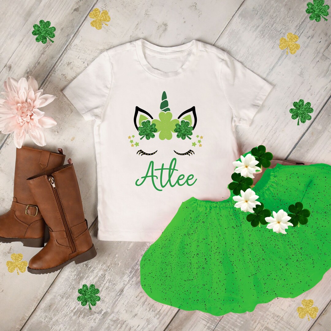 Kids St Patricks Day Shirt, Custom St Patricks Day Unicorn, Girls ...