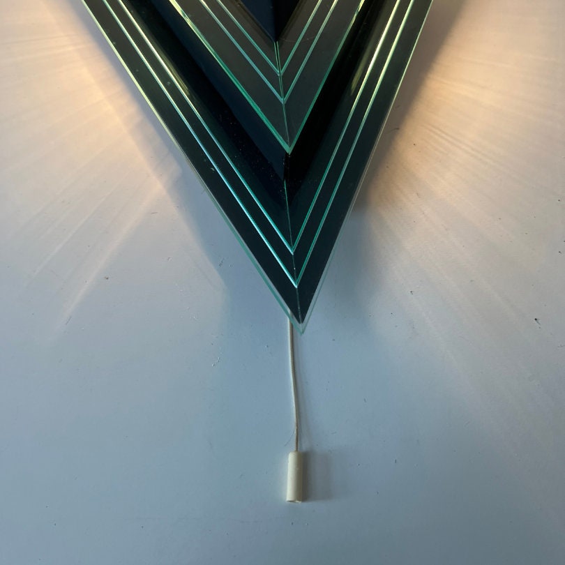 Vintage Memphis Art Deco Triangular Wall Sconce - Sische German Design ...