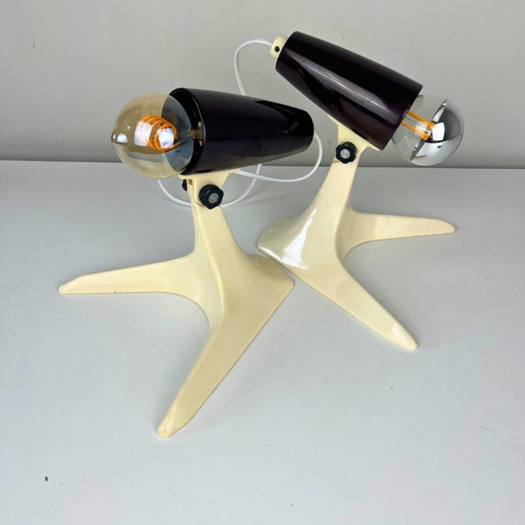 Pair of Midcentury, Space Age Table Lamps Space Age Osram Theratherm ...