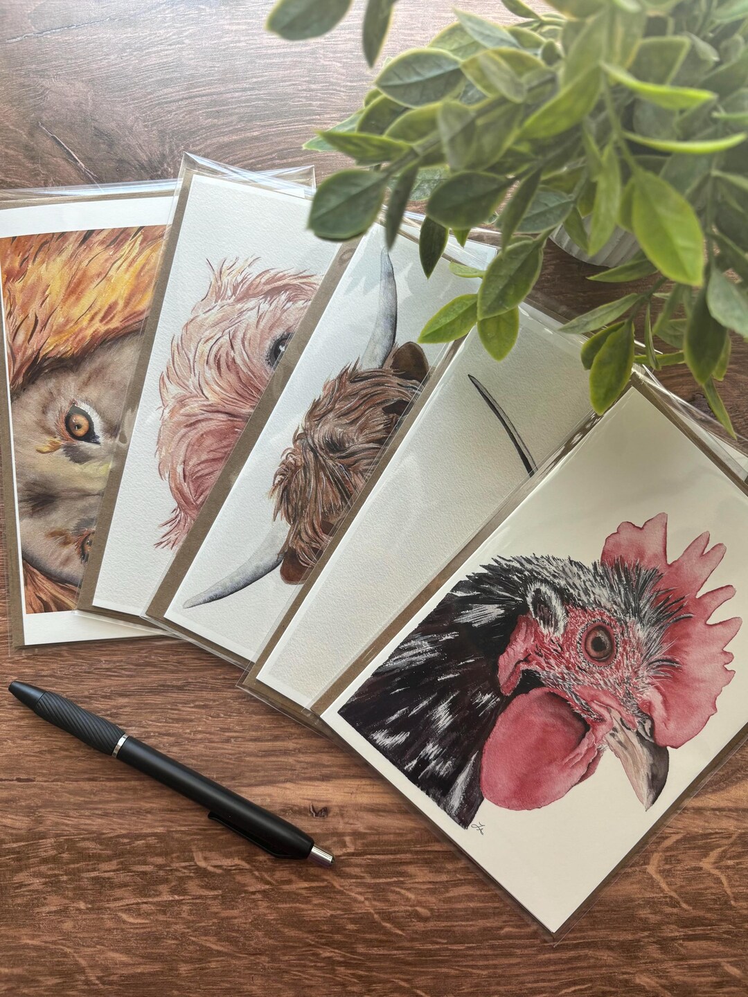 Farm Animal Greeting Cards, Watercolor Farm Pets, Blank Inside - Etsy