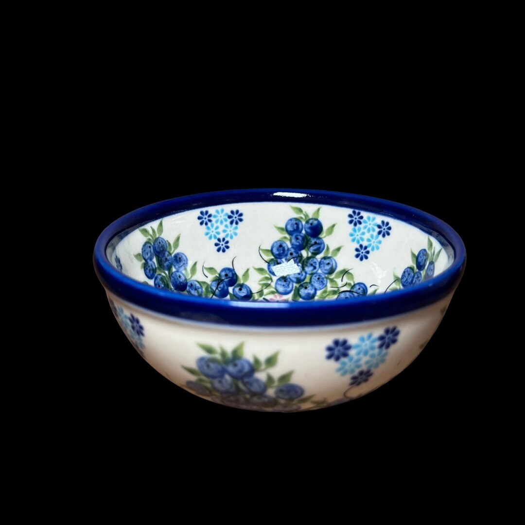 Polish Pottery 5 Inch Blueberry Bowl - Etsy