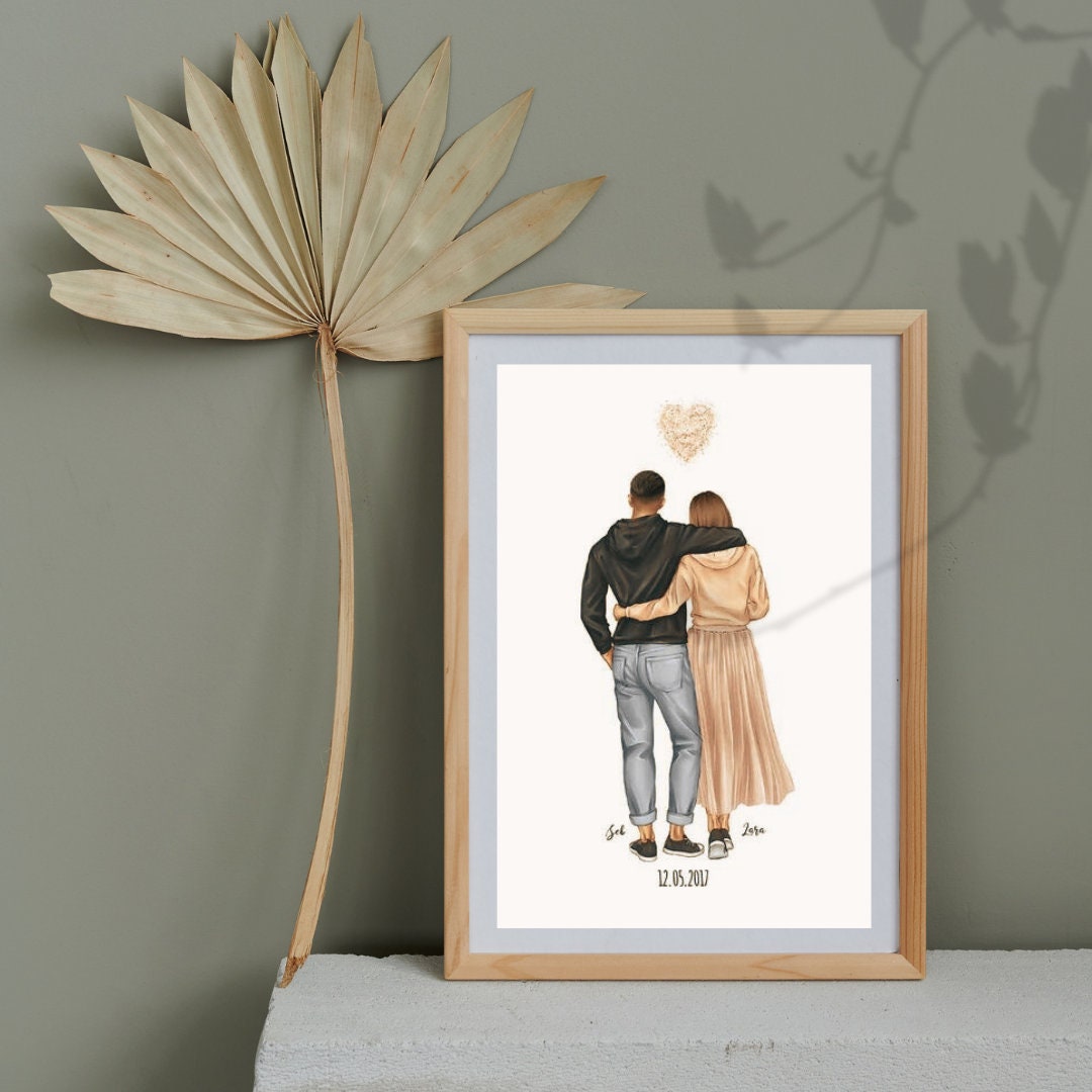 Save the Date A4 Poster Wedding Couple Personalized First Names Date - Etsy