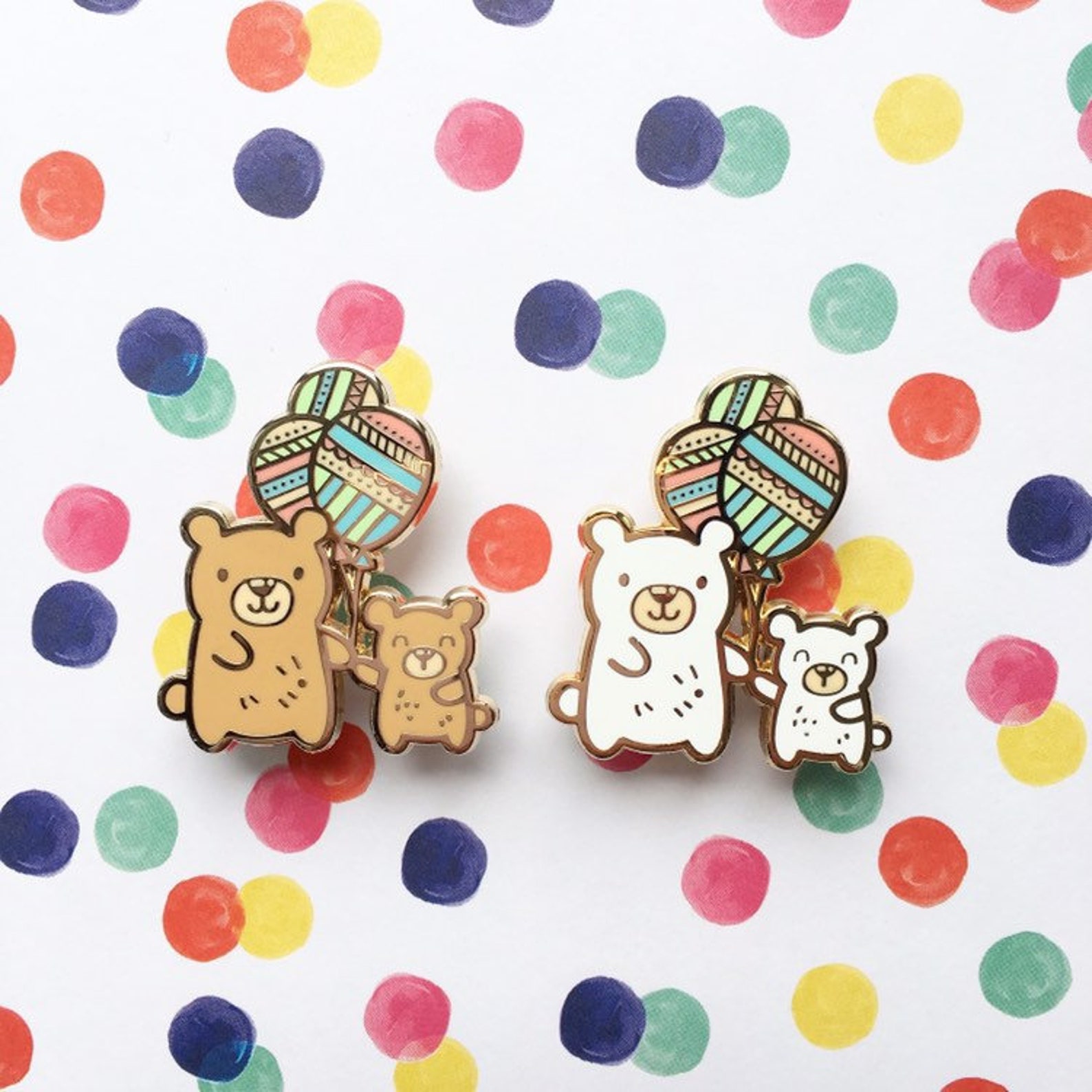 Balloon Bears polar Bear Hard Enamel Pin Cute Bear Pin - Etsy Canada