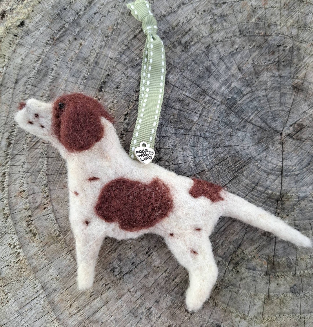Needle Felted Shorthaired English Pointer Dog - Handmade Wool Ornament ...