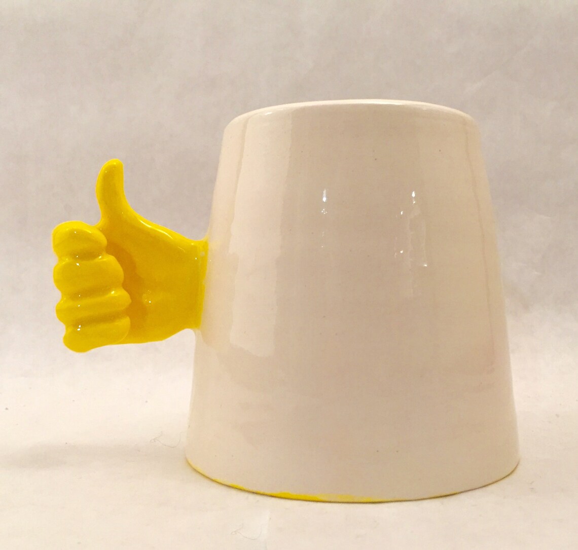 Handmade Thumbs up Cheerful Optimist Mug - Etsy