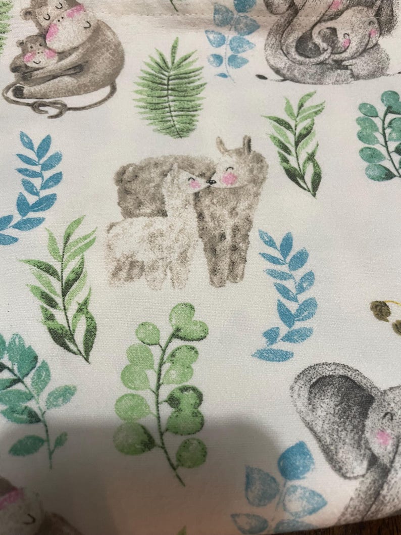 Safari Animals Flannel Baby Receiving Blanket. Elephant Blanket. Crib ...
