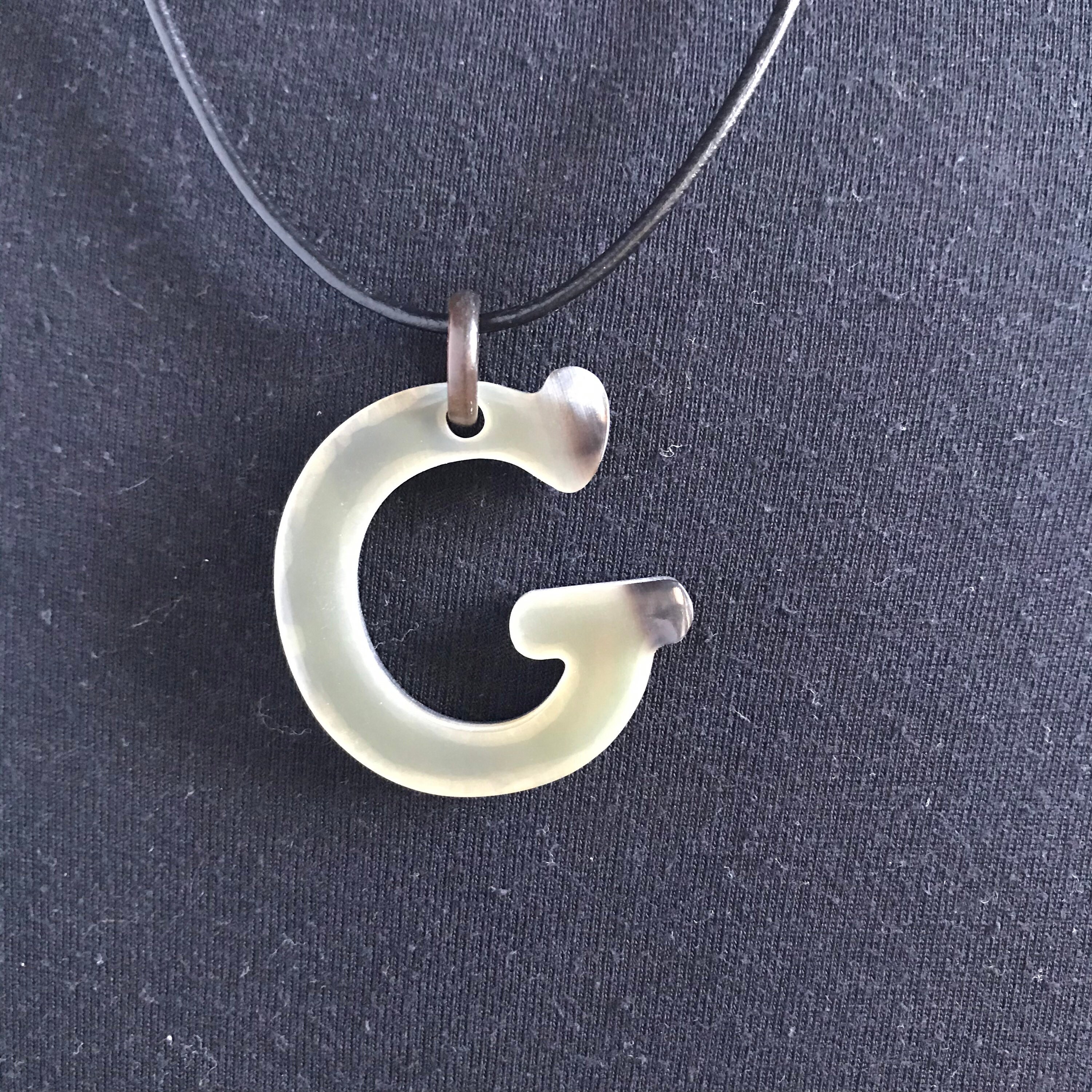 Buffalo Horn Letter Pendant, Letter A Pendant, Letter B, Letter C ...