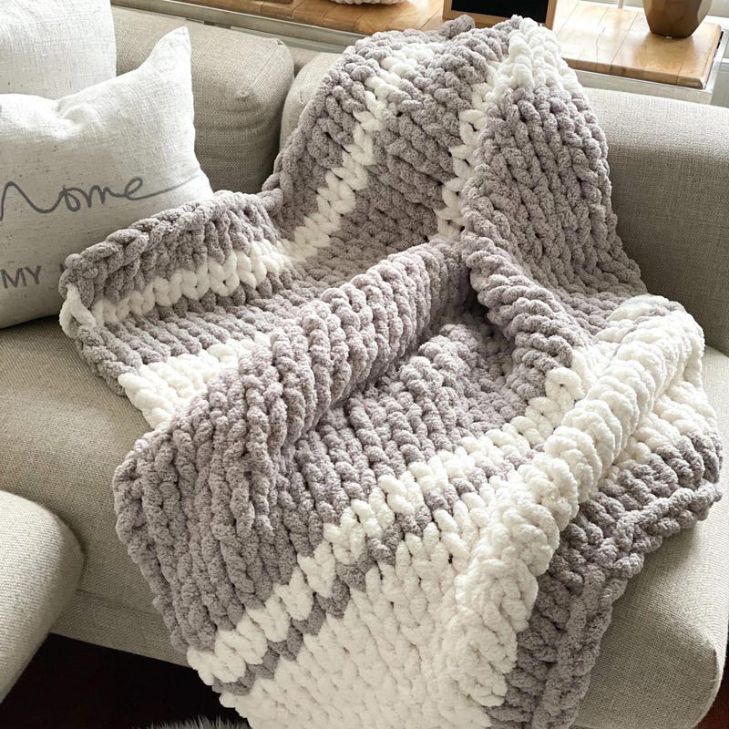 Chunky Knit Christmas Throw - Etsy