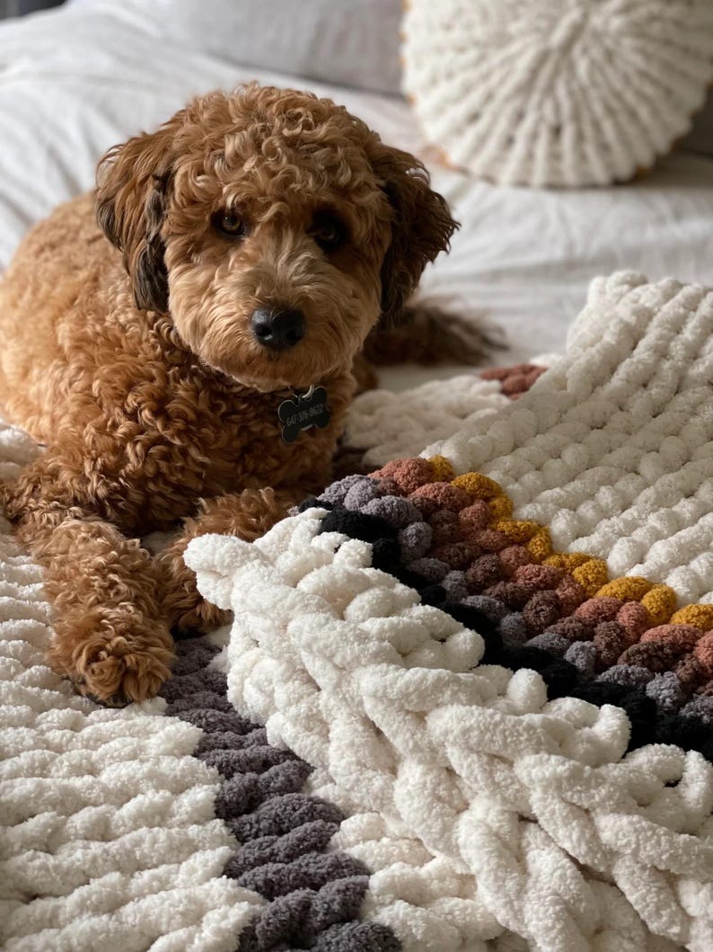 Chunky Chenille Blanket Knitting Pattern: Easy DIY Throw (PDF) - Etsy