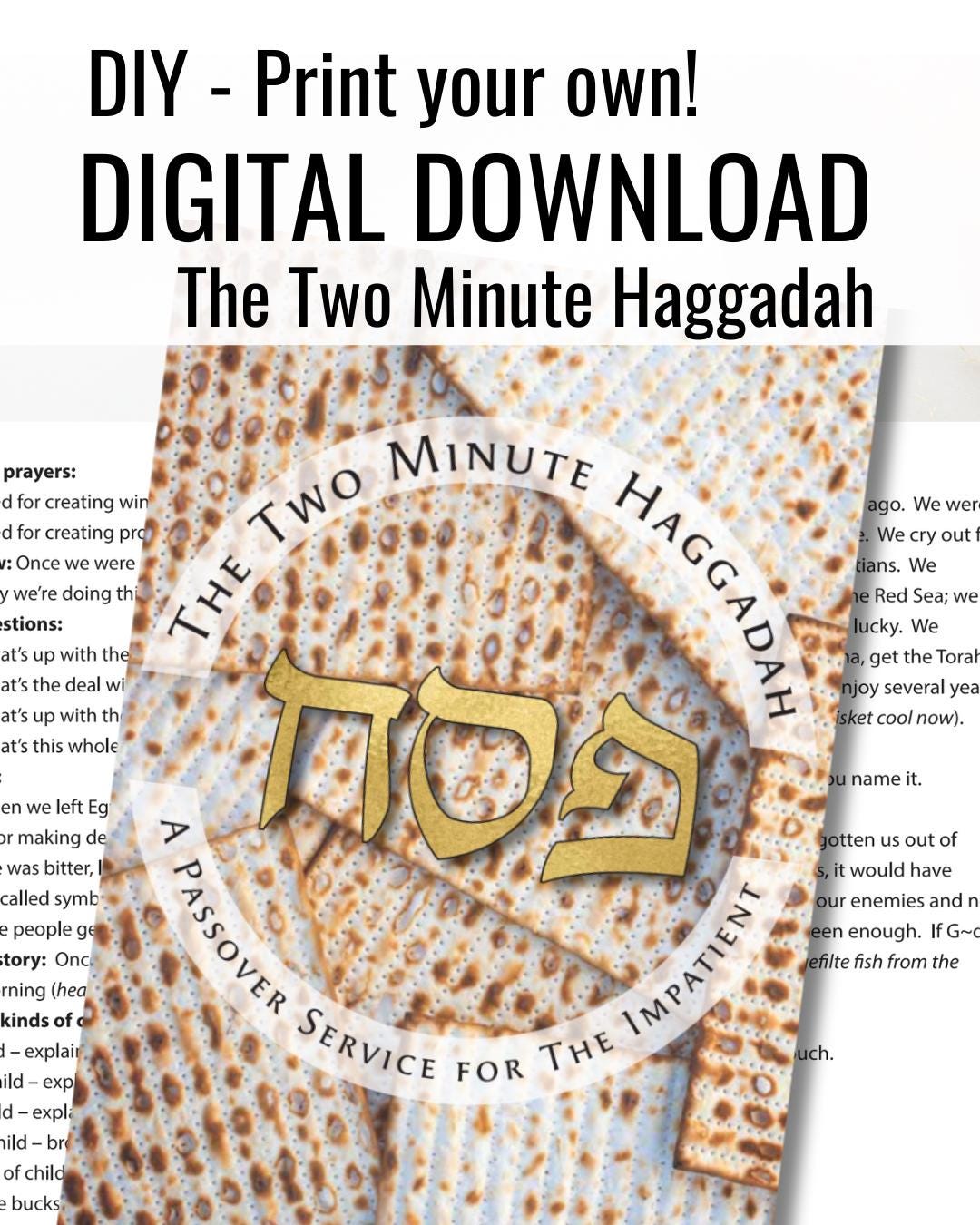 The Two-minute, 2 Page Haggadah | Short & Simple Passover Seder | Funny ...