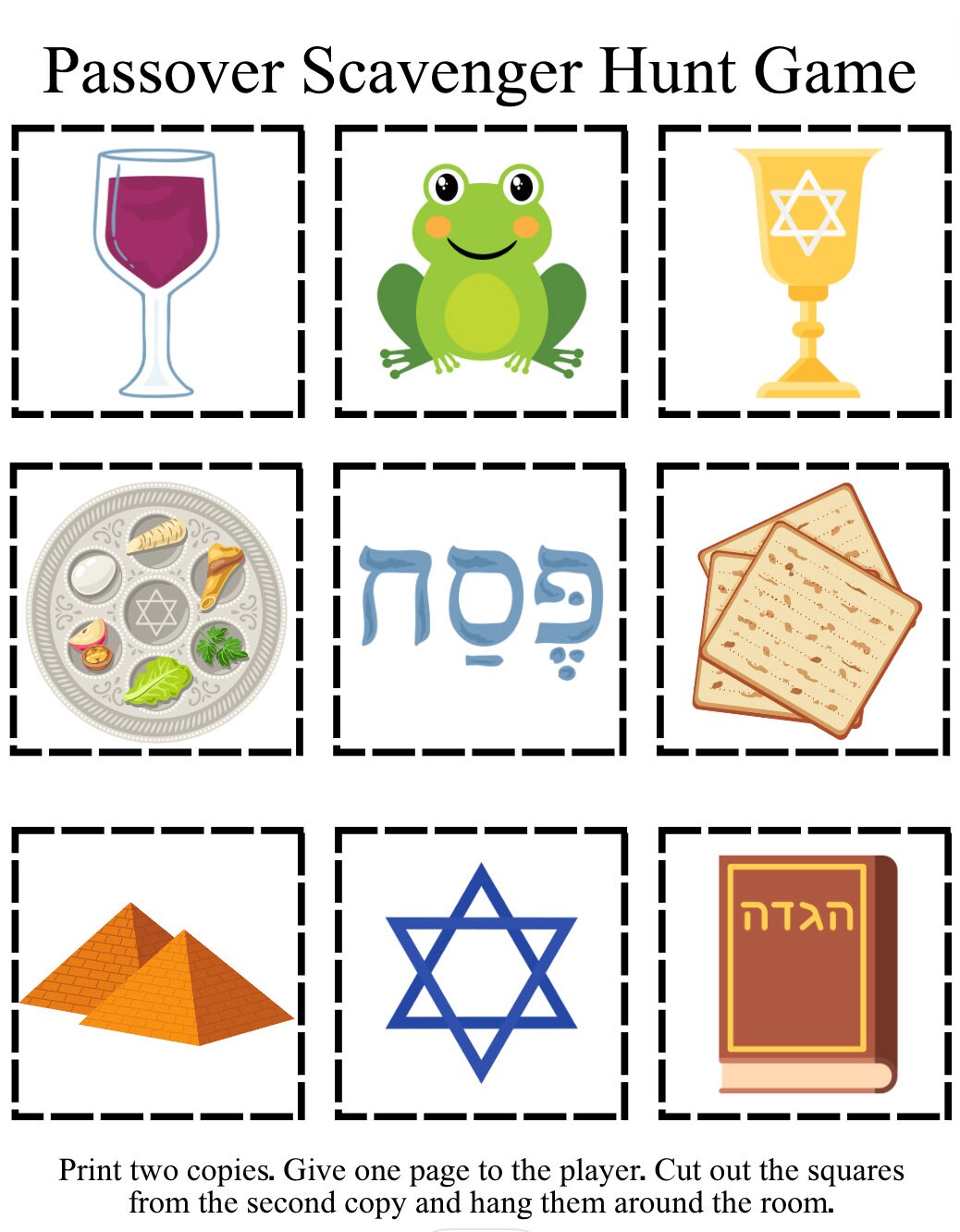 Passover Scavenger Hunt Game - Printable Pesach Activity for Kids ...