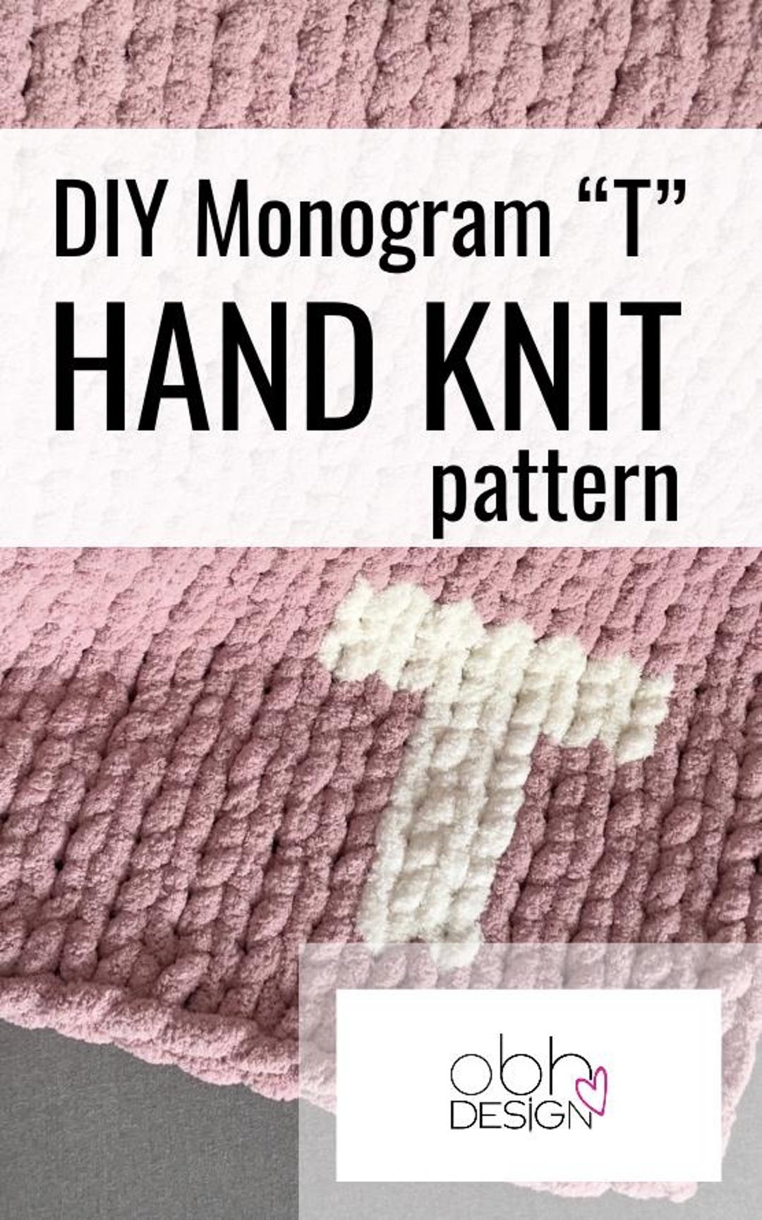 HANDKNIT PATTERN Monogram T Chunky Knit Blanket Pattern PDF Blanket ...