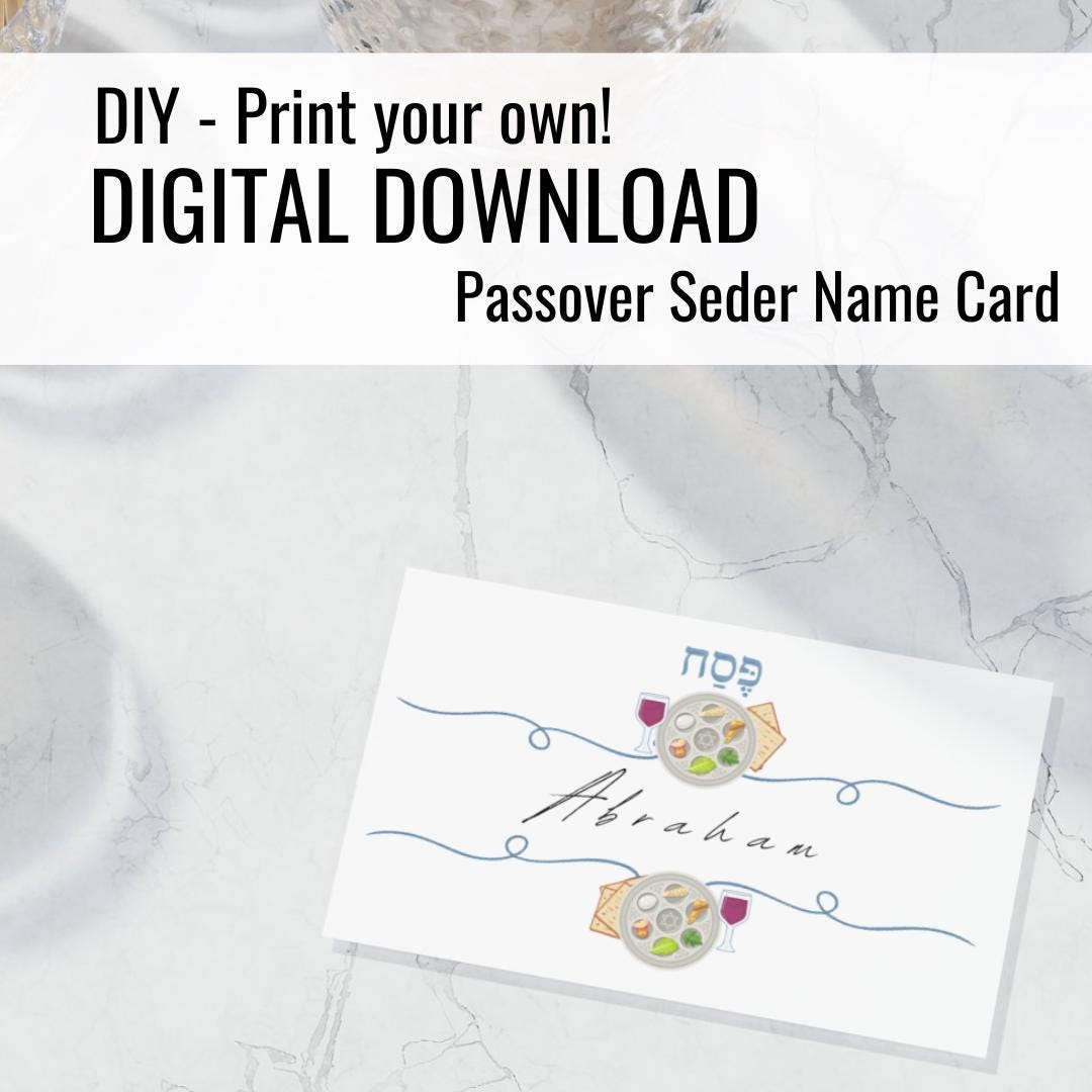 DIY Passover Place Cards | Seder Table Name Cards | Instant Download ...
