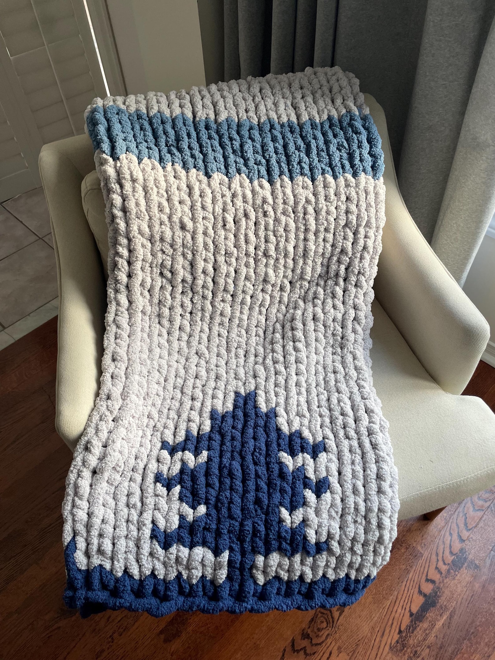 Chunky Chenille Muskoka Tree Blanket Knitting Pattern (PDF) - Etsy