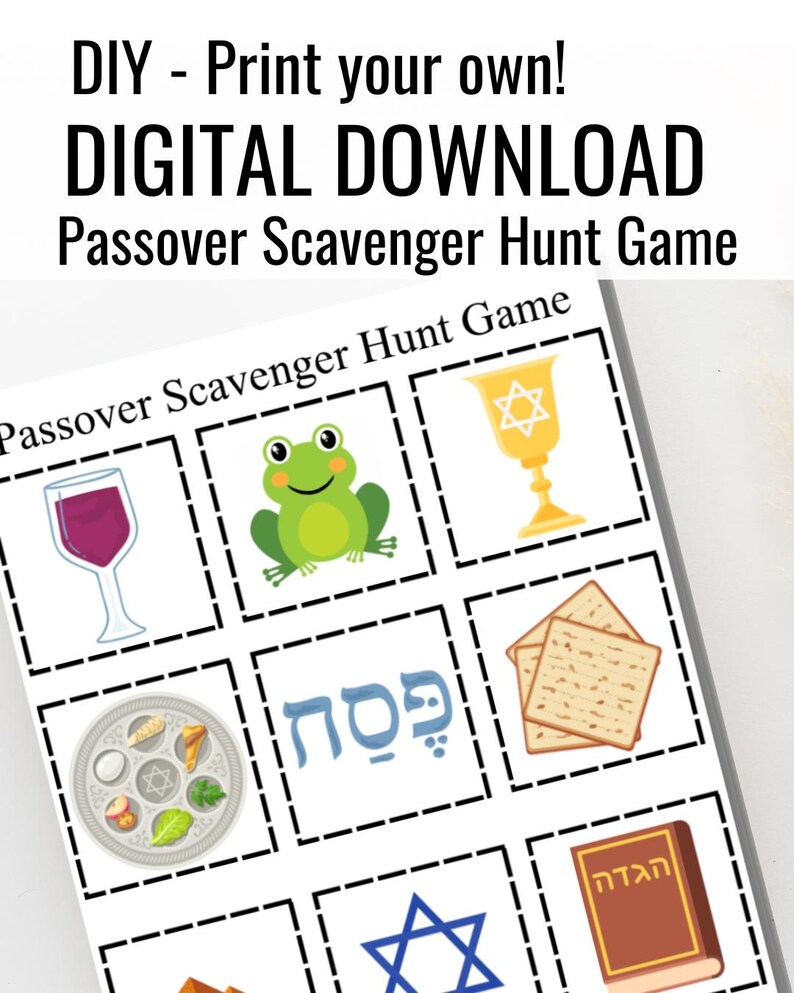 Passover Scavenger Hunt Game - Printable Pesach Activity for Kids ...