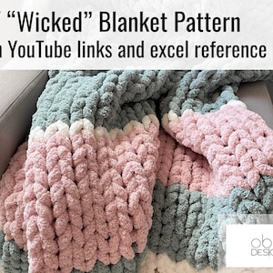 Wicked-inspired Chunky Chenille Blanket Knitting Pattern: DIY Finger ...