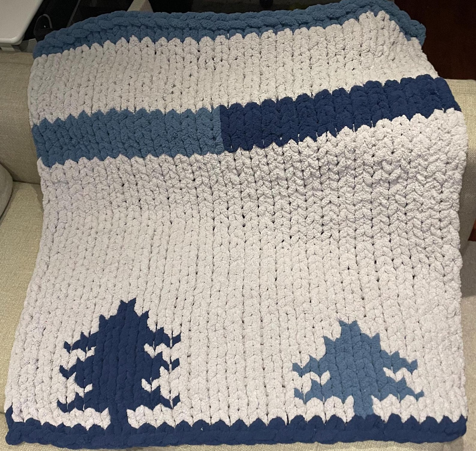 Chunky Chenille Muskoka Tree Blanket Knitting Pattern (PDF) - Etsy