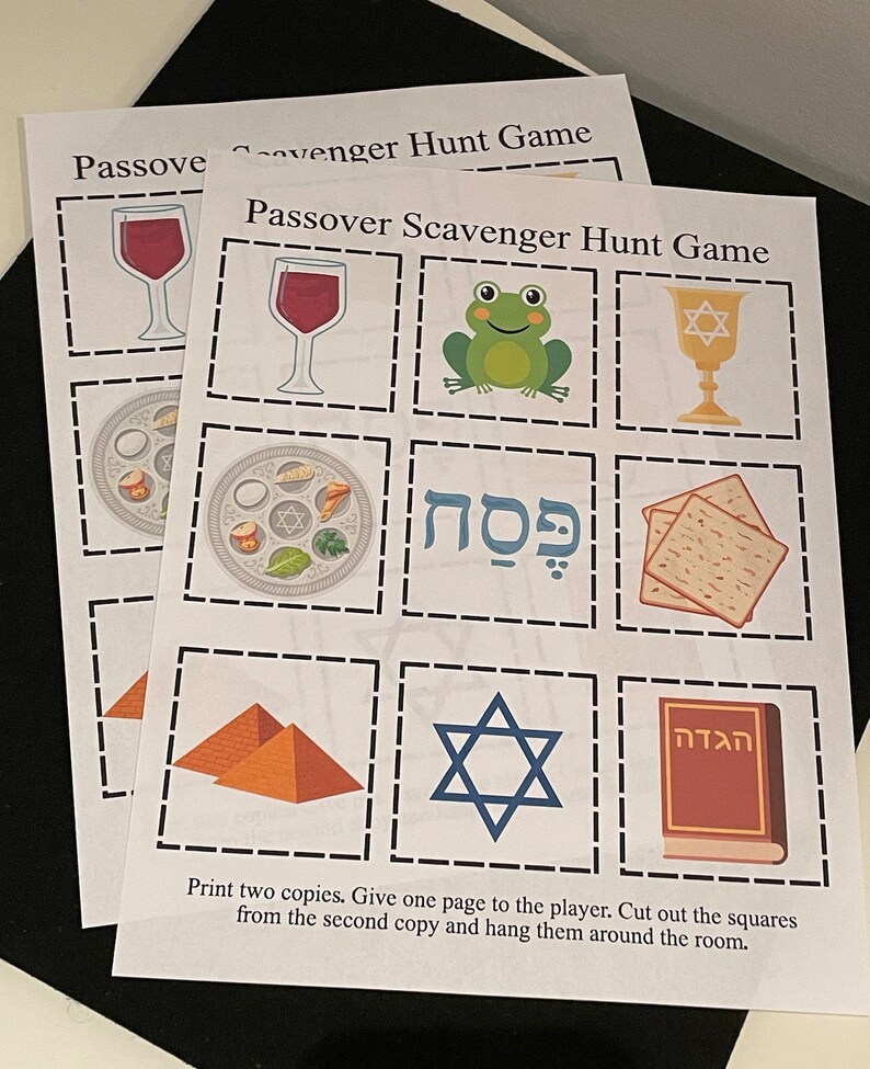 Passover Scavenger Hunt Game - Printable Pesach Activity for Kids ...