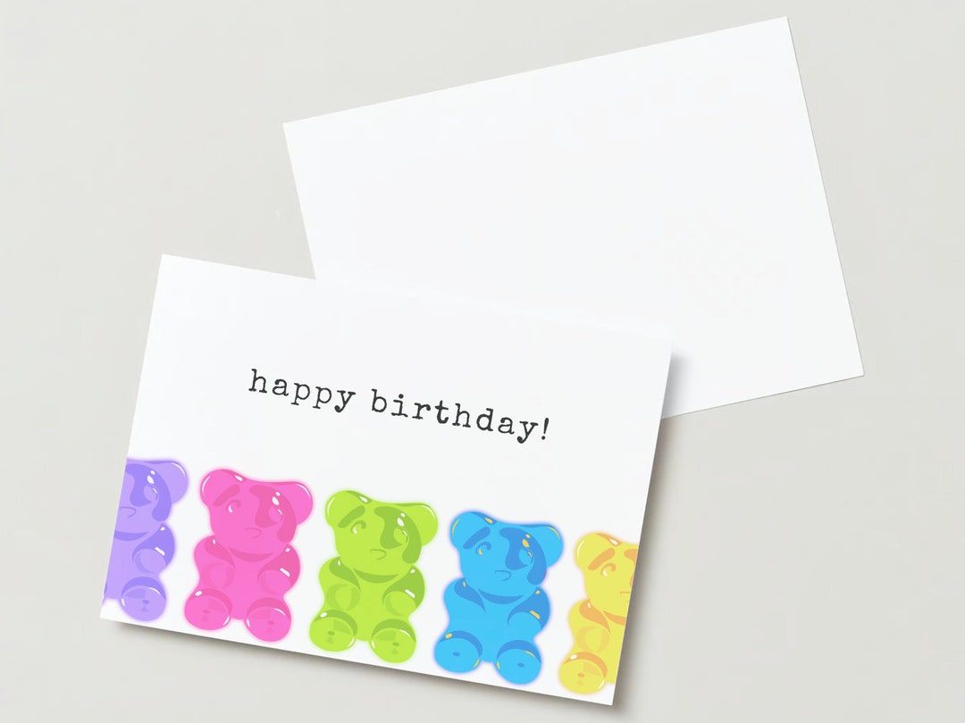 Gummy Bear Happy Birthday Card | PRINTABLE - Etsy