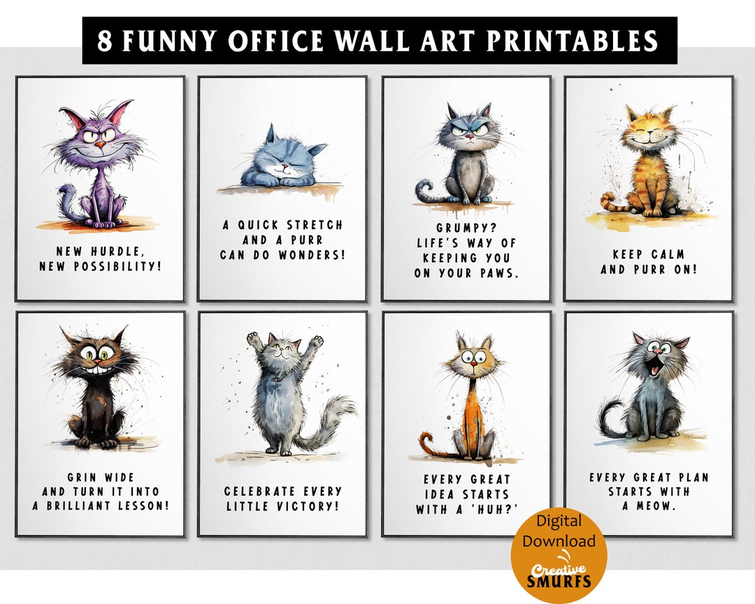 OFFICE Motivational Quotes 8 Wall Art Posters/printable Set, Home ...