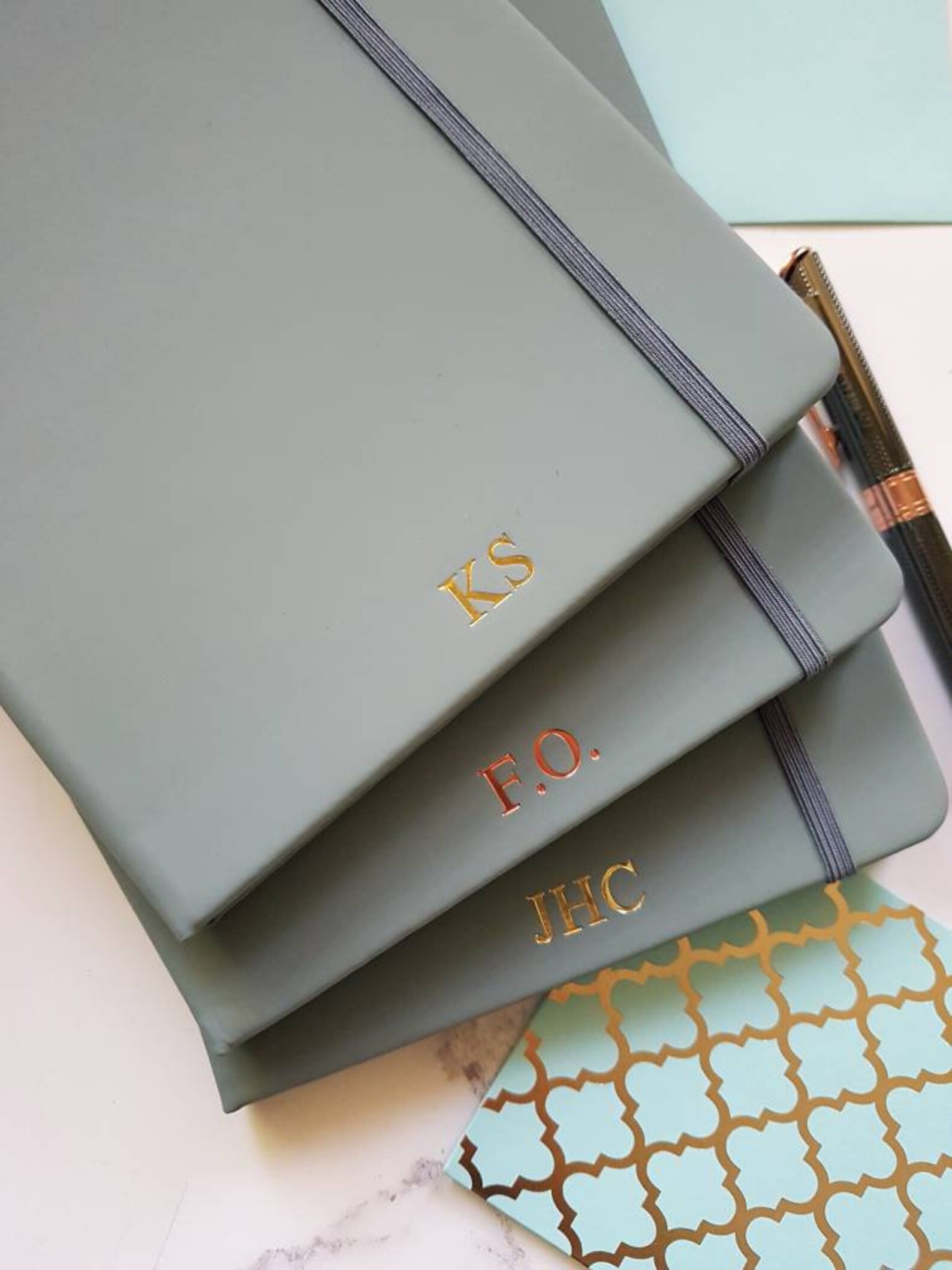 Lined Grey Notebook Personalised A5 or A6 Notebook With Foil - Etsy UK