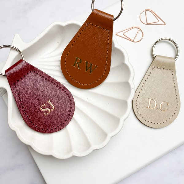 Leather With Initials for Keychain - Etsy