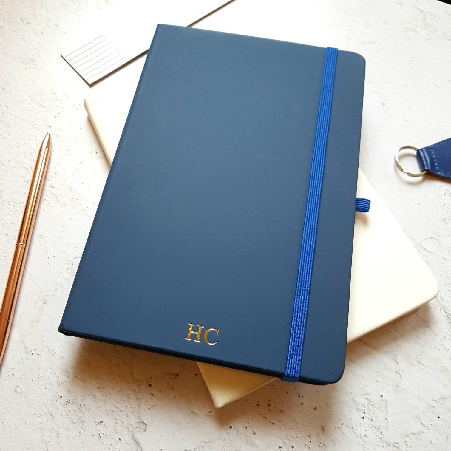 Personalised Notebook Navy Blue Lined A5 Luxury Journal. - Etsy UK