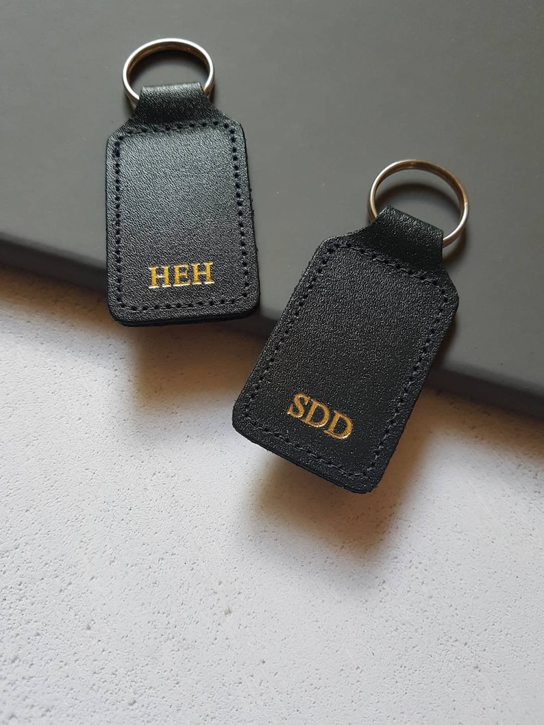 Personalised Keyring Genuine Leather Key Fob. Custom Key - Etsy