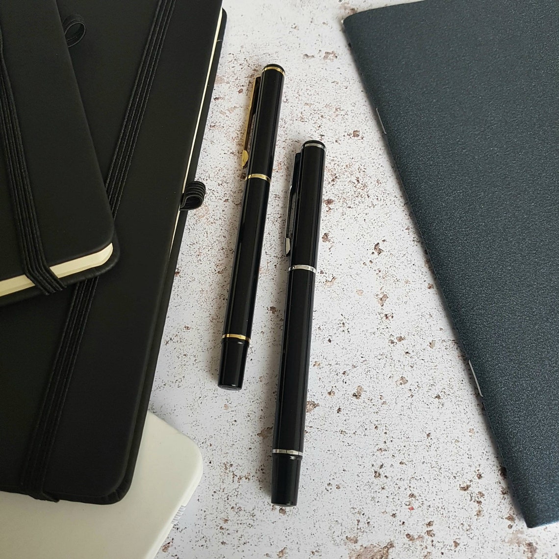 Personalised Notebook & Pen Set A5 Black Lined or Blank | Etsy UK