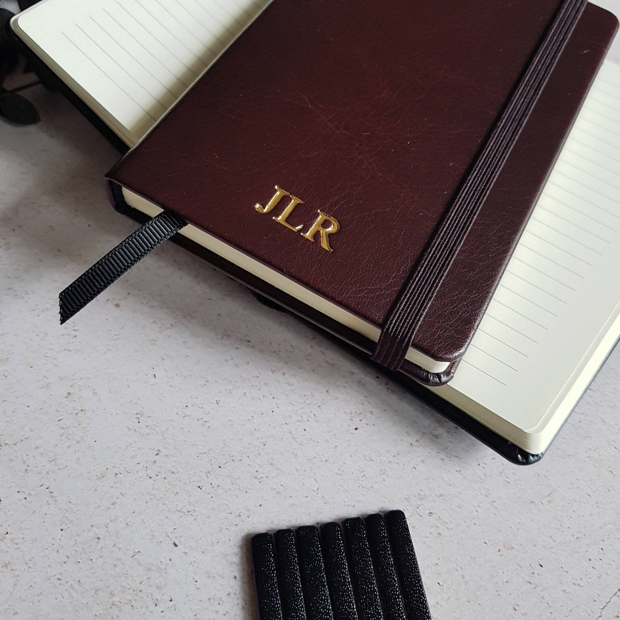 Personalised A6 Notebook, Black/brown, Small Journal Lined/plain Paper ...
