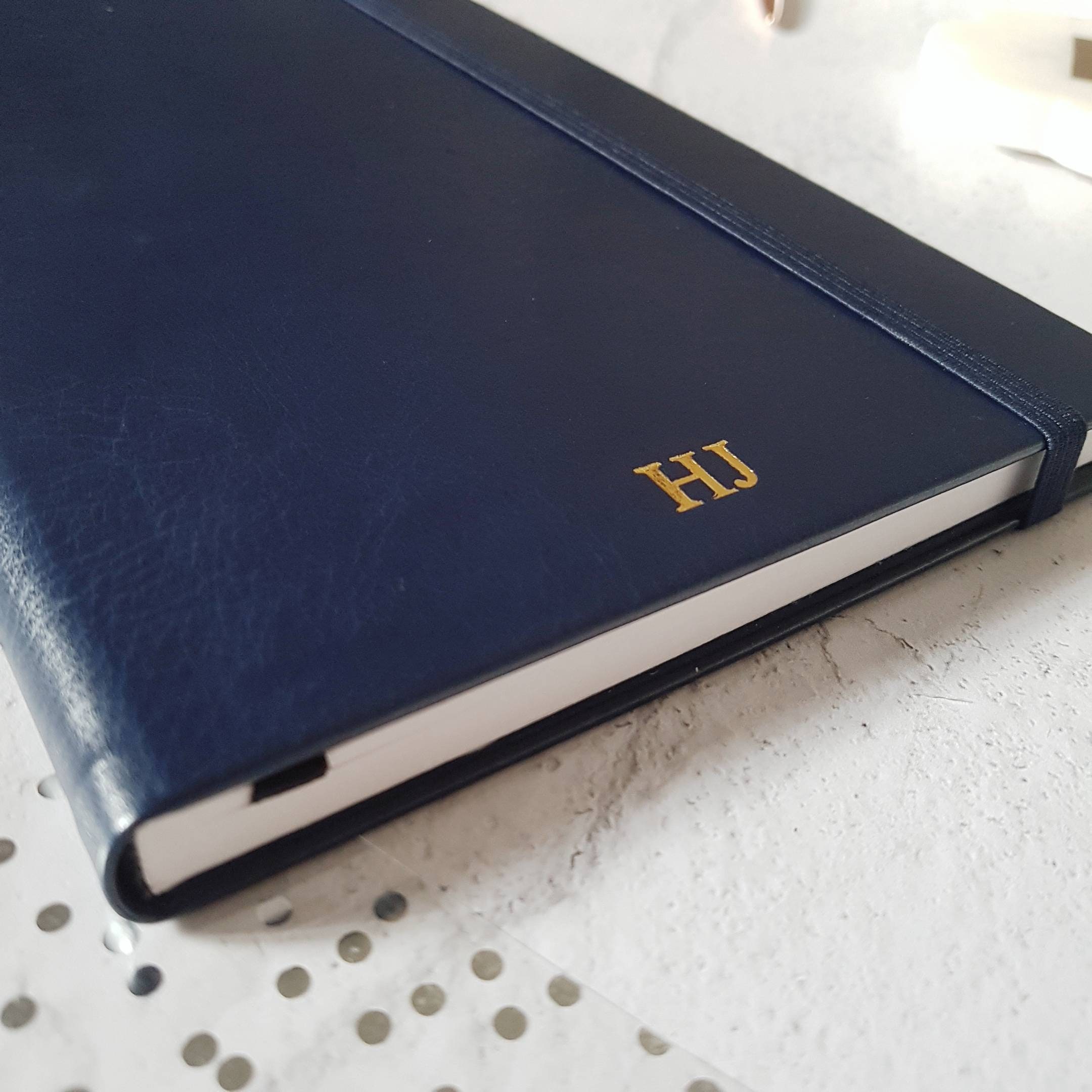 Personalised Notebook Navy Blue A5 Journal or Sketchbook dot - Etsy UK