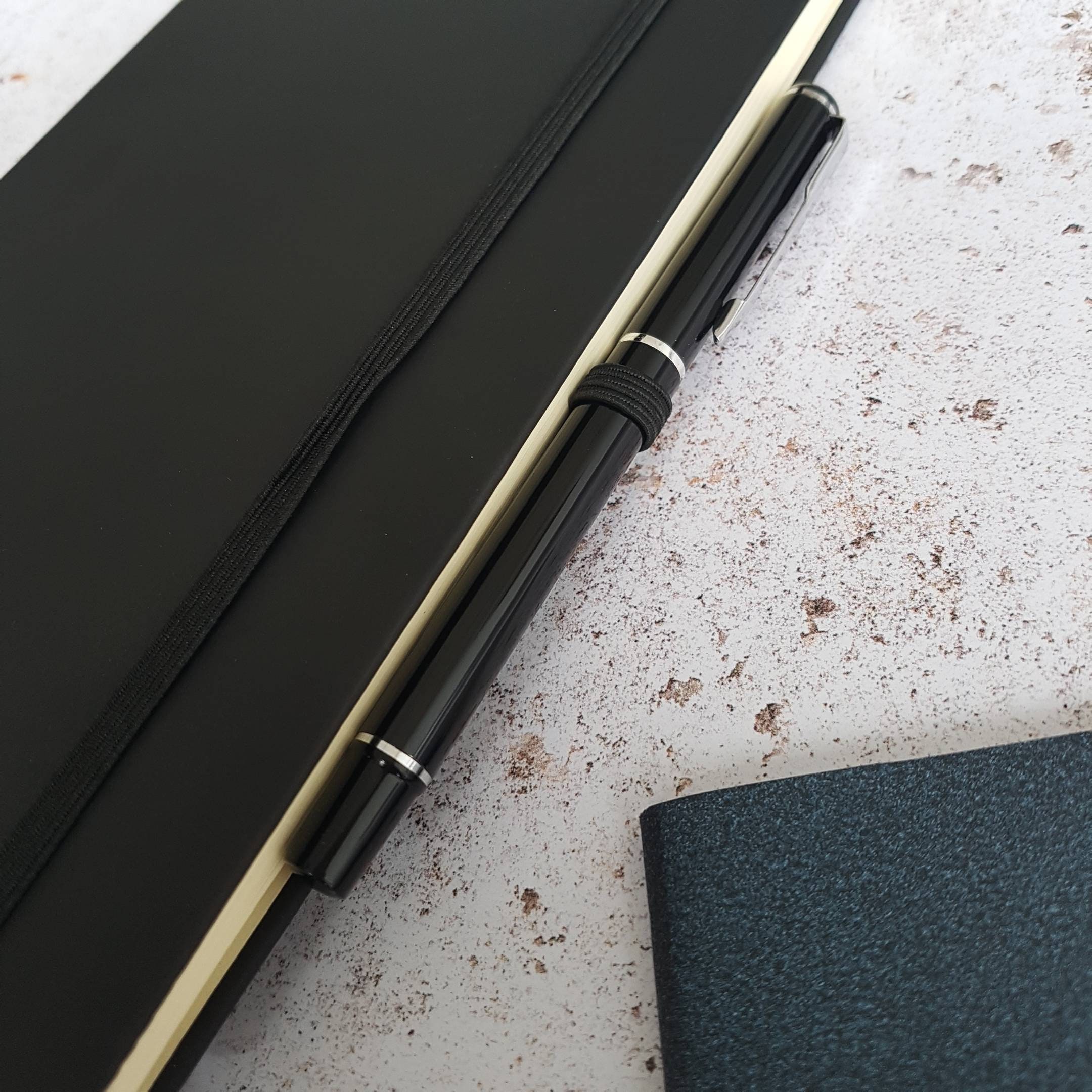 Personalised Notebook & Pen Set A5 Black Lined or Blank | Etsy UK