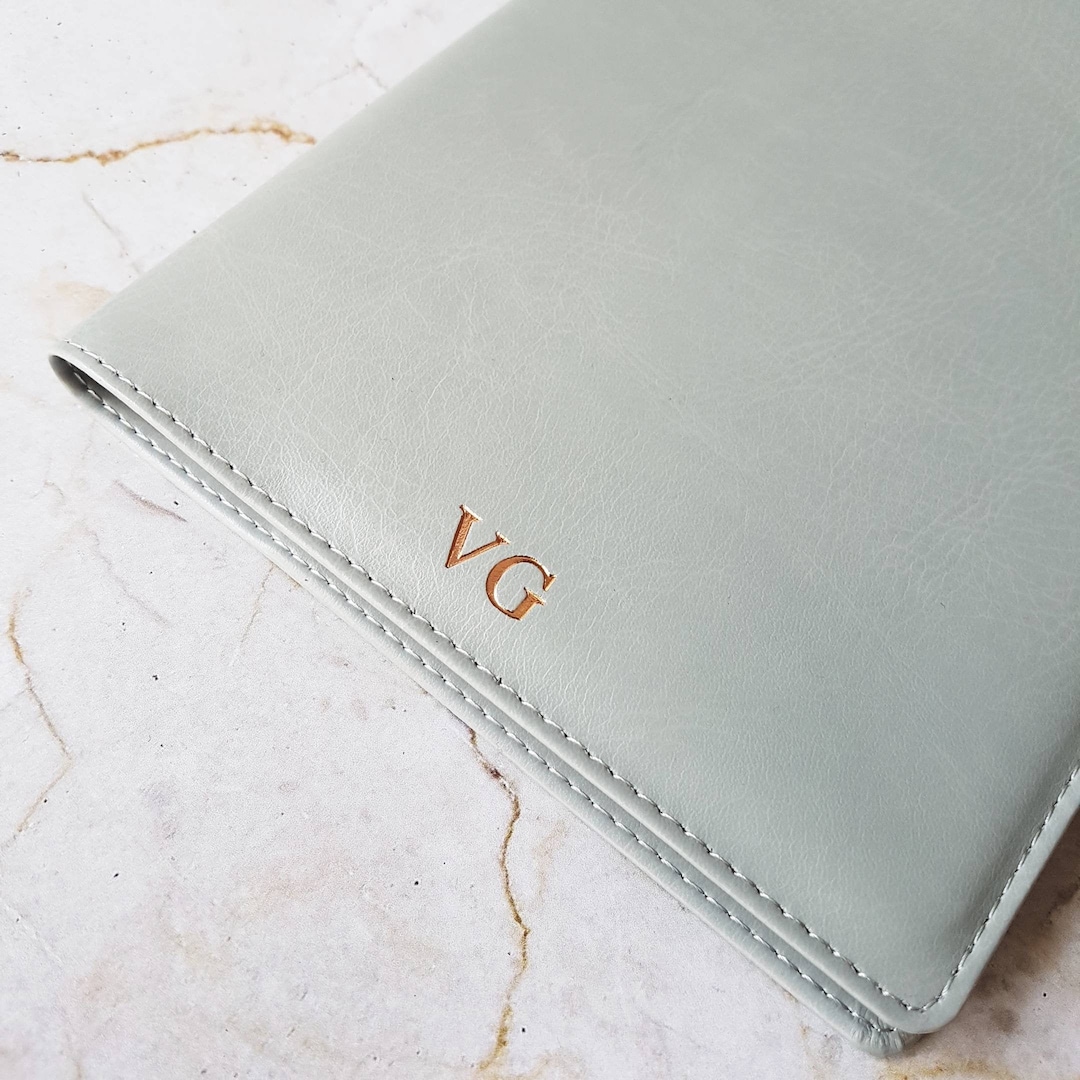 A5 Refillable Notebook, Grey Personalised Journal With Initials ...
