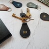 Personalized Leather Keychain With Custom Logo - Engraved Key Ring ...