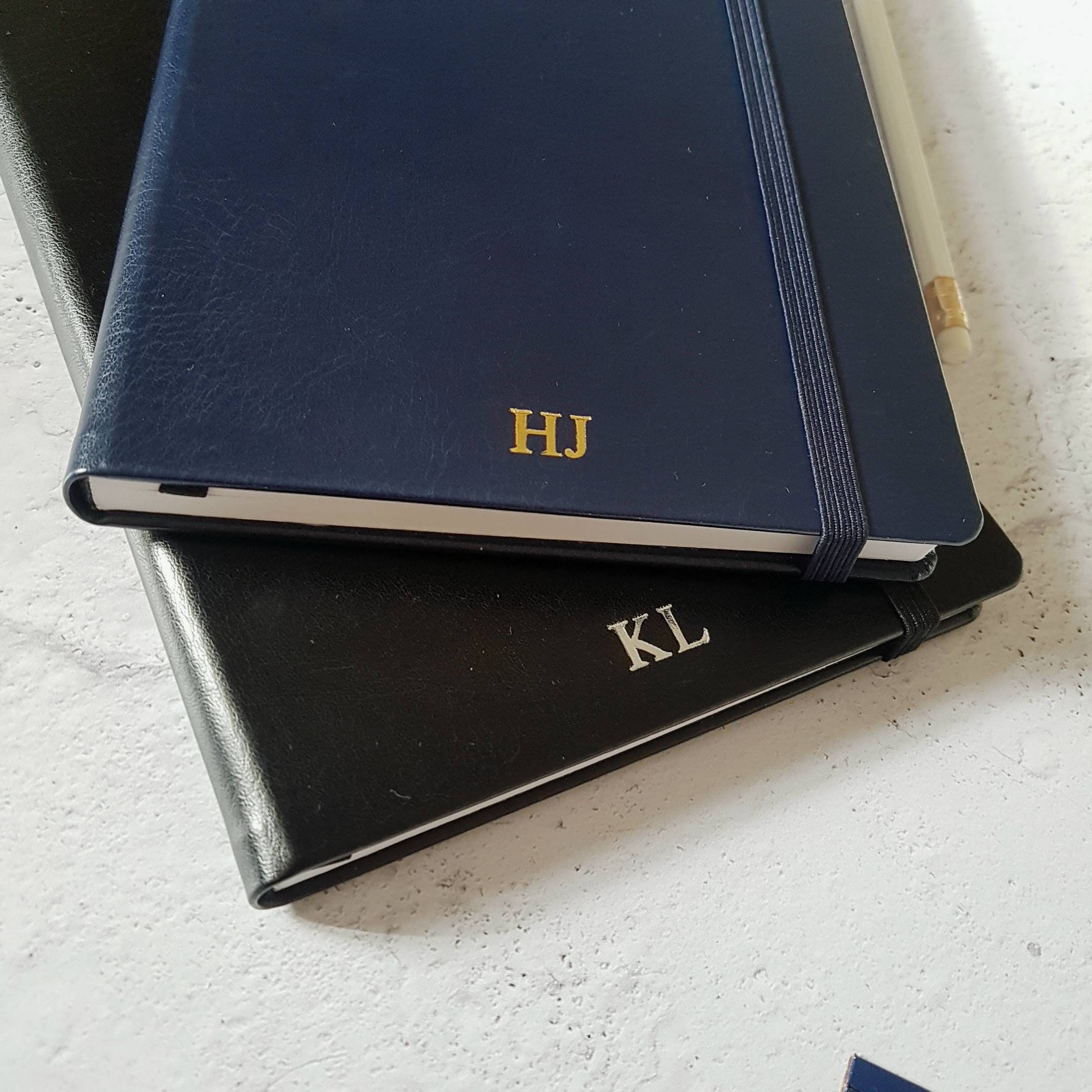 Personalised Notebook Navy Blue A5 Journal or Sketchbook dot - Etsy UK