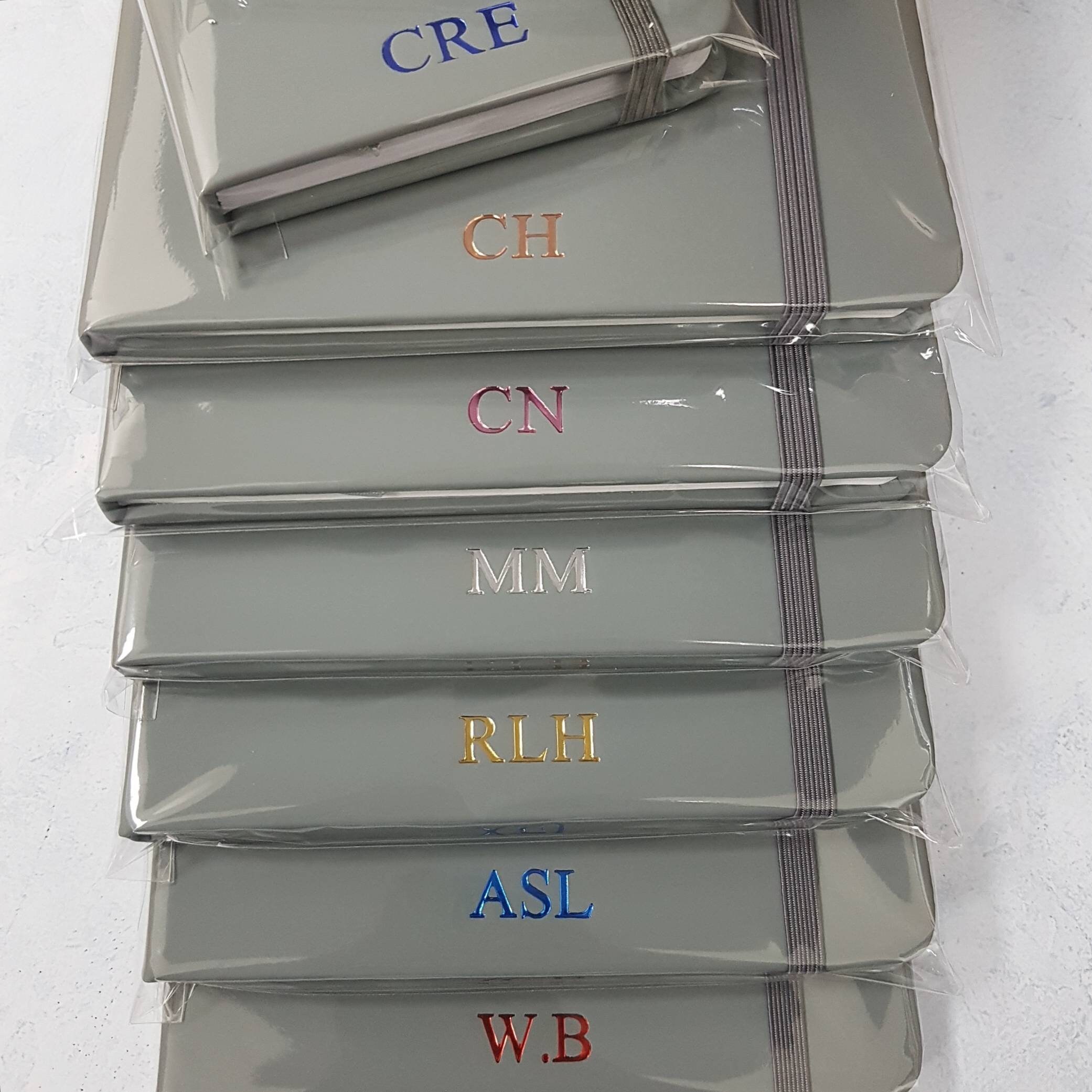 Lined Grey Notebook Personalised A5 or A6 Notebook With Foil - Etsy UK