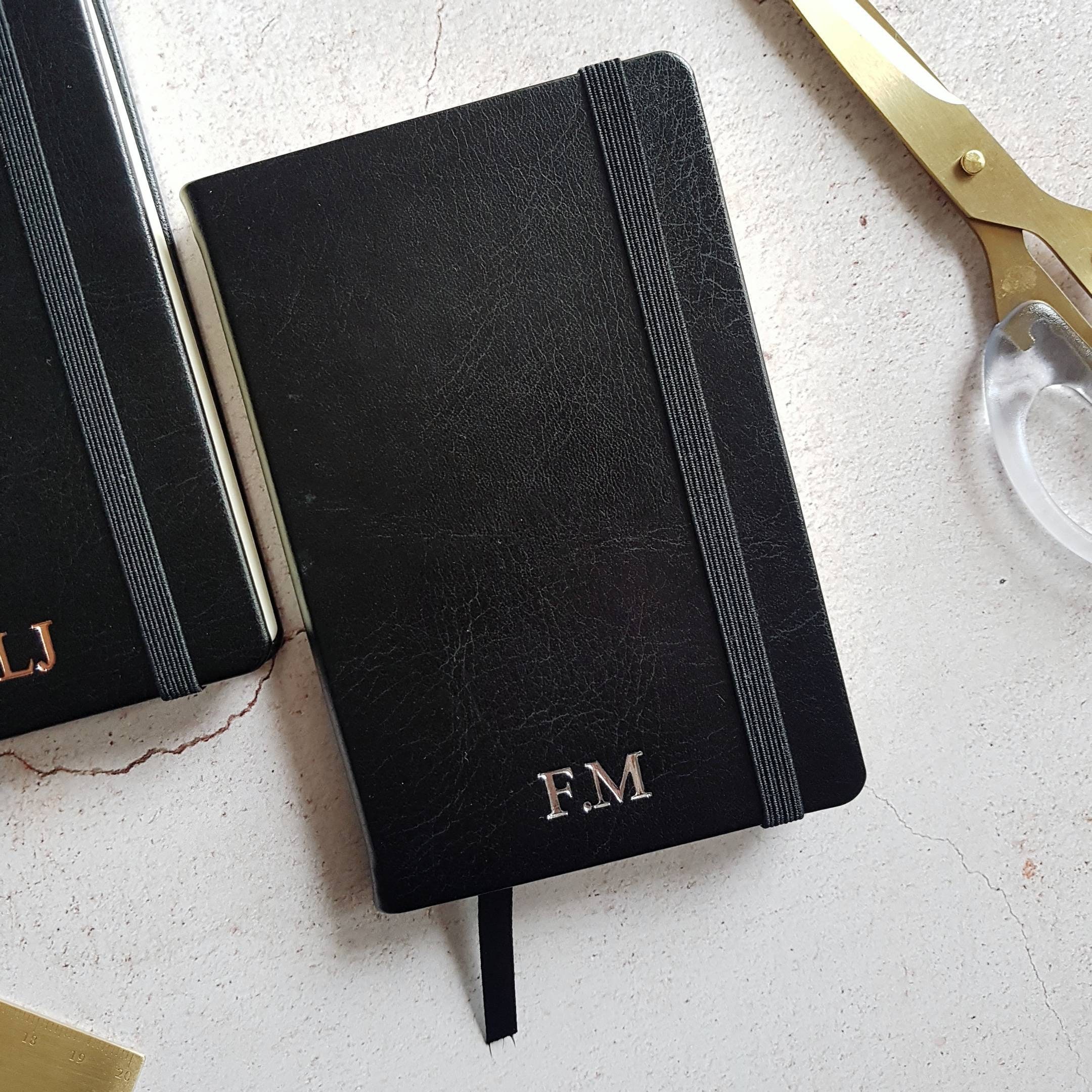 Personalised A6 Notebook, Black/brown, Small Journal Lined/plain Paper ...