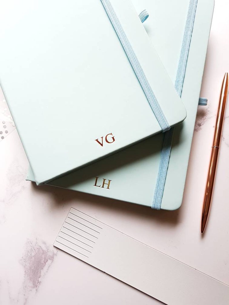 Personalised Notebook Light Blue A5 Lined Luxury Journal With | Etsy UK