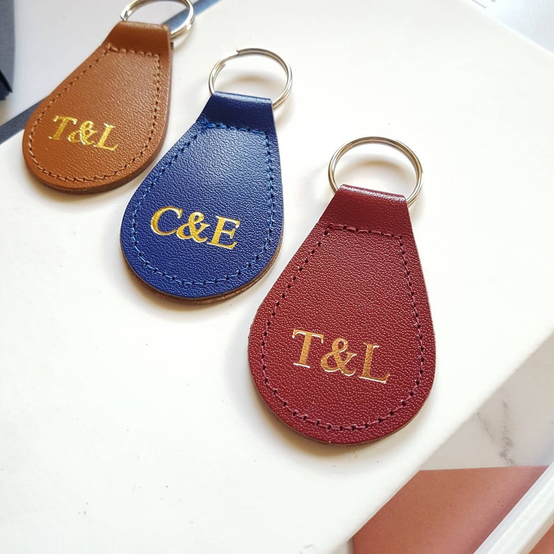 Personalised Keyring Anniversary Leather Key Fob With - Etsy UK