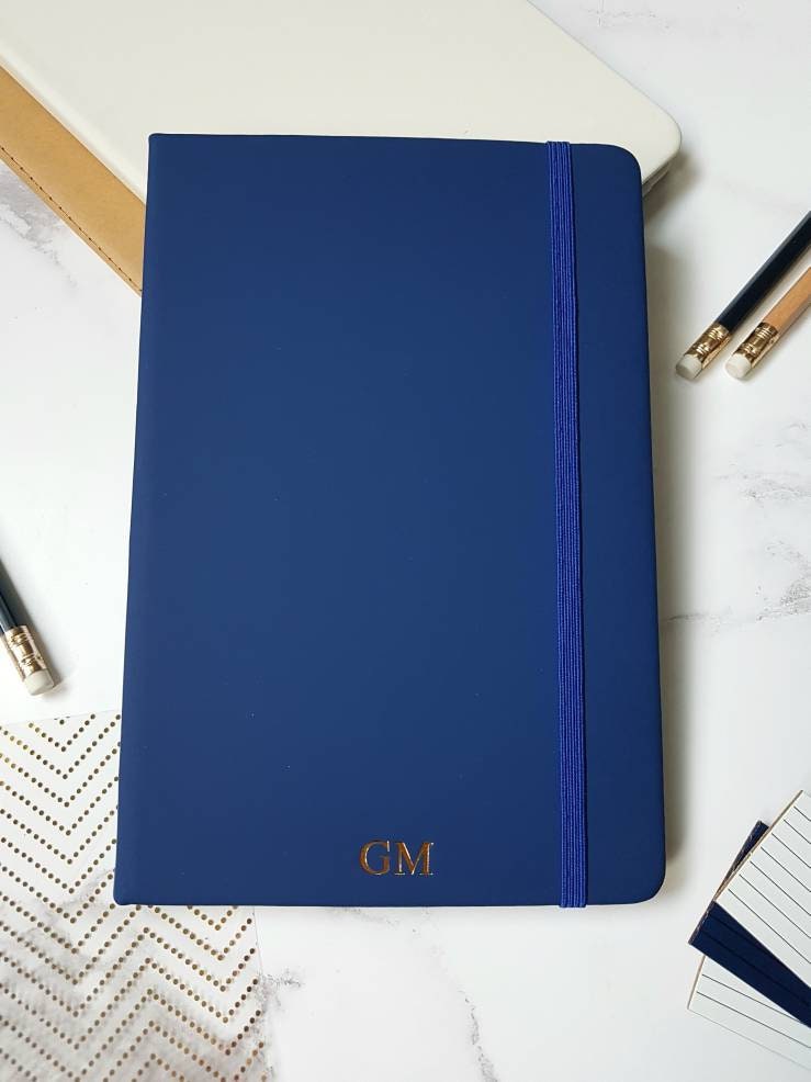 Personalised Notebook A5 or A6 Lined Blue Notebook. - Etsy UK