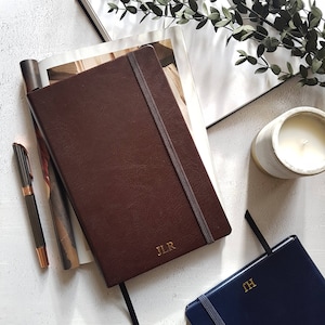 Personalised Notebook or Sketchbook, Brown A5 Journal With Bullet ...