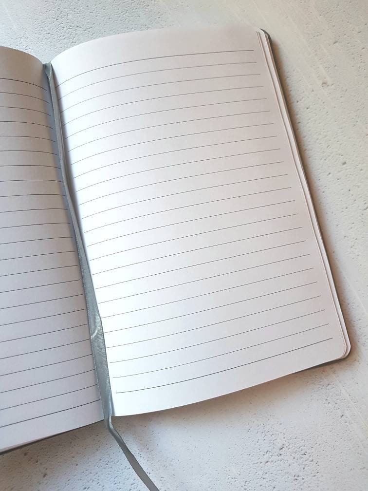 Lined Grey Notebook Personalised A5 or A6 Notebook With Foil - Etsy UK