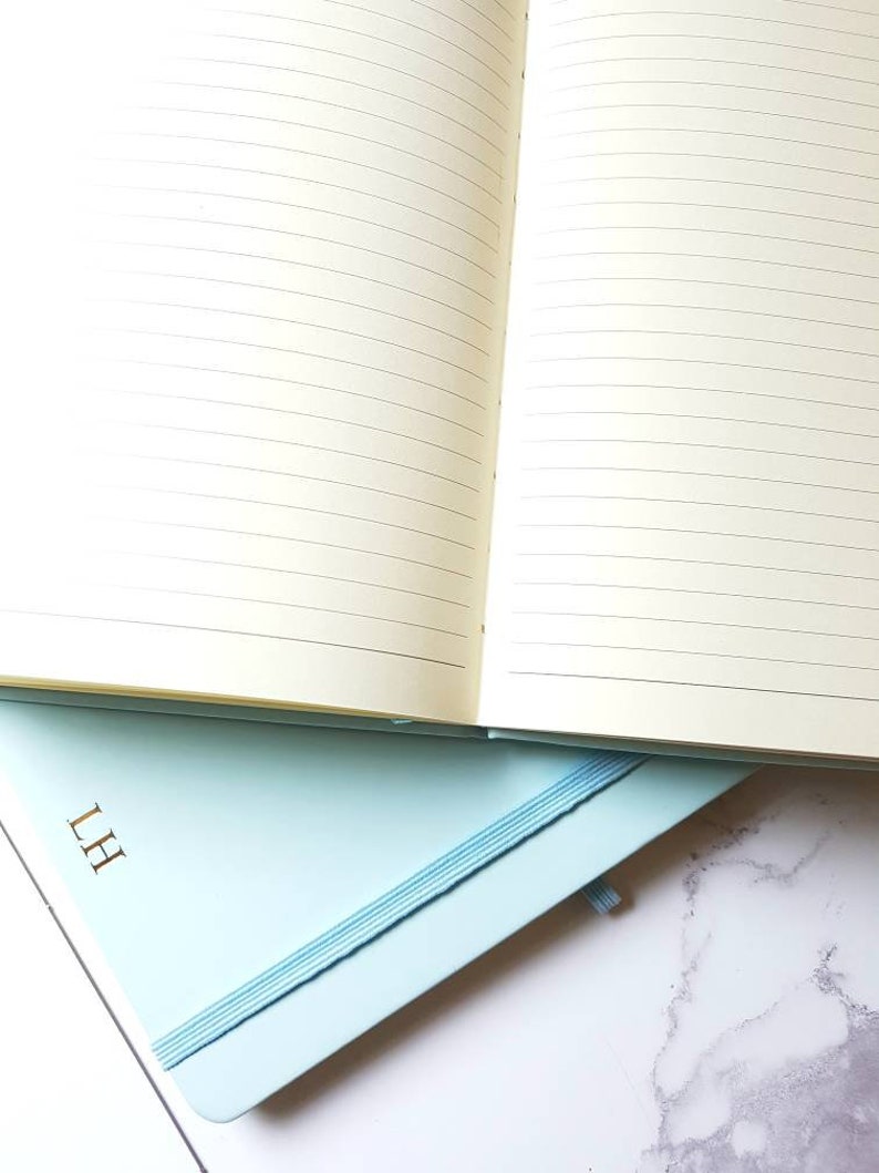 Personalised Notebook Light Blue A5 Lined Luxury Journal With | Etsy UK