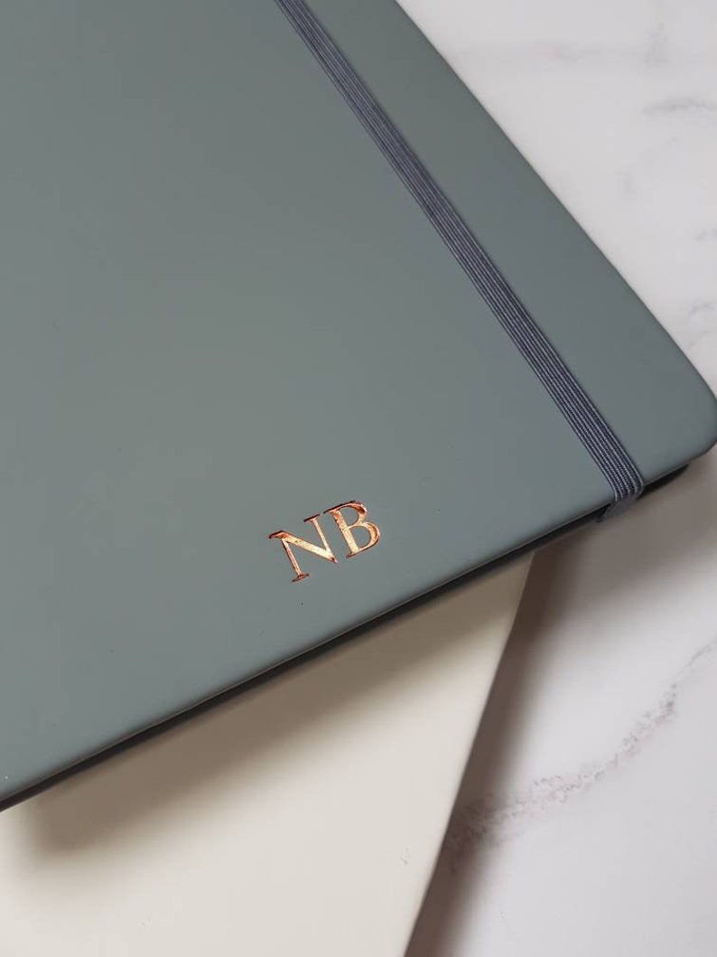 Lined Grey Notebook Personalised A5 Or A6 Notebook With Foil Etsy