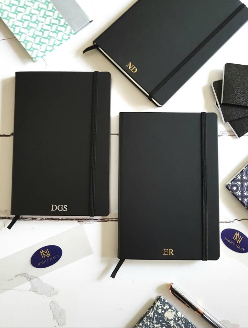 Personalised Notebook A5 Black Lined Luxury Notepad With Foil - Etsy UK