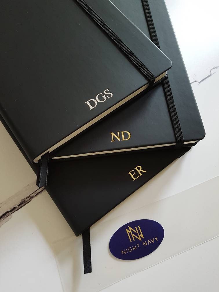 Personalised Notebook A5 Black Lined Luxury Notepad With Foil - Etsy UK