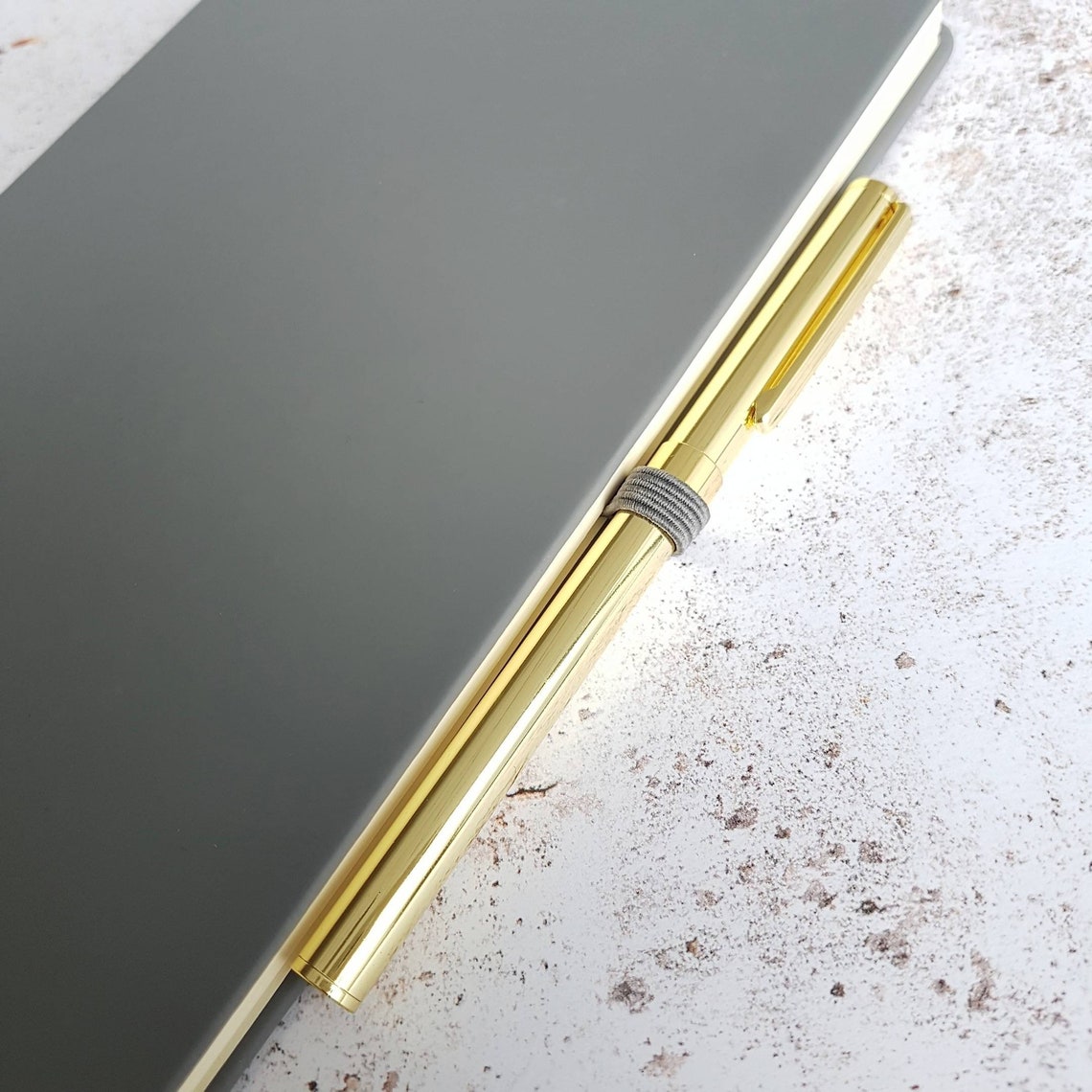 Personalised Grey Notebook & Metal Pen Set A5 Lined Luxury - Etsy