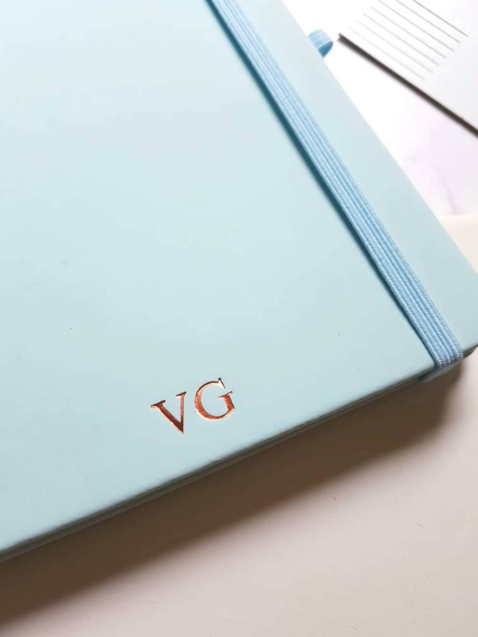 Personalised Notebook Light Blue A5 Lined Luxury Journal With | Etsy UK